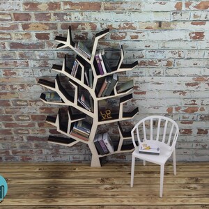 Modern Wooden Tree Library in 1:12 Scale for Dollshouse - Etsy