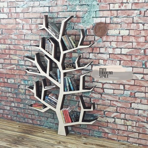 Modern wooden tree library in 1:12 scale for dollshouse | Etsy