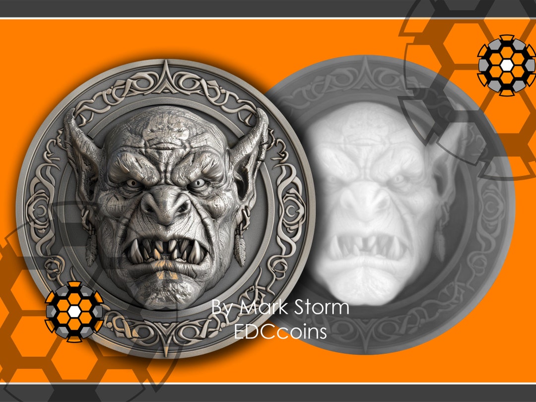 Lightburn File for 3d Laser Engraving | Ugly Fantasy Orc Face Portrait ...