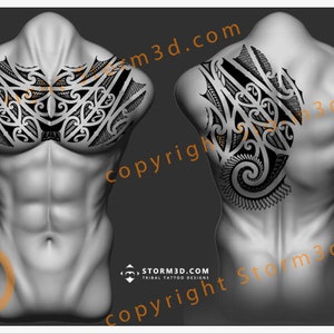 Stunning Tribal Polynesian Shoulder Tattoo With Maori Patterns and ...