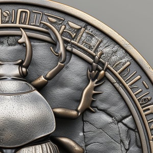 Scarab Beetle Coin Design for 3d Laser Engraving With Height Map ...