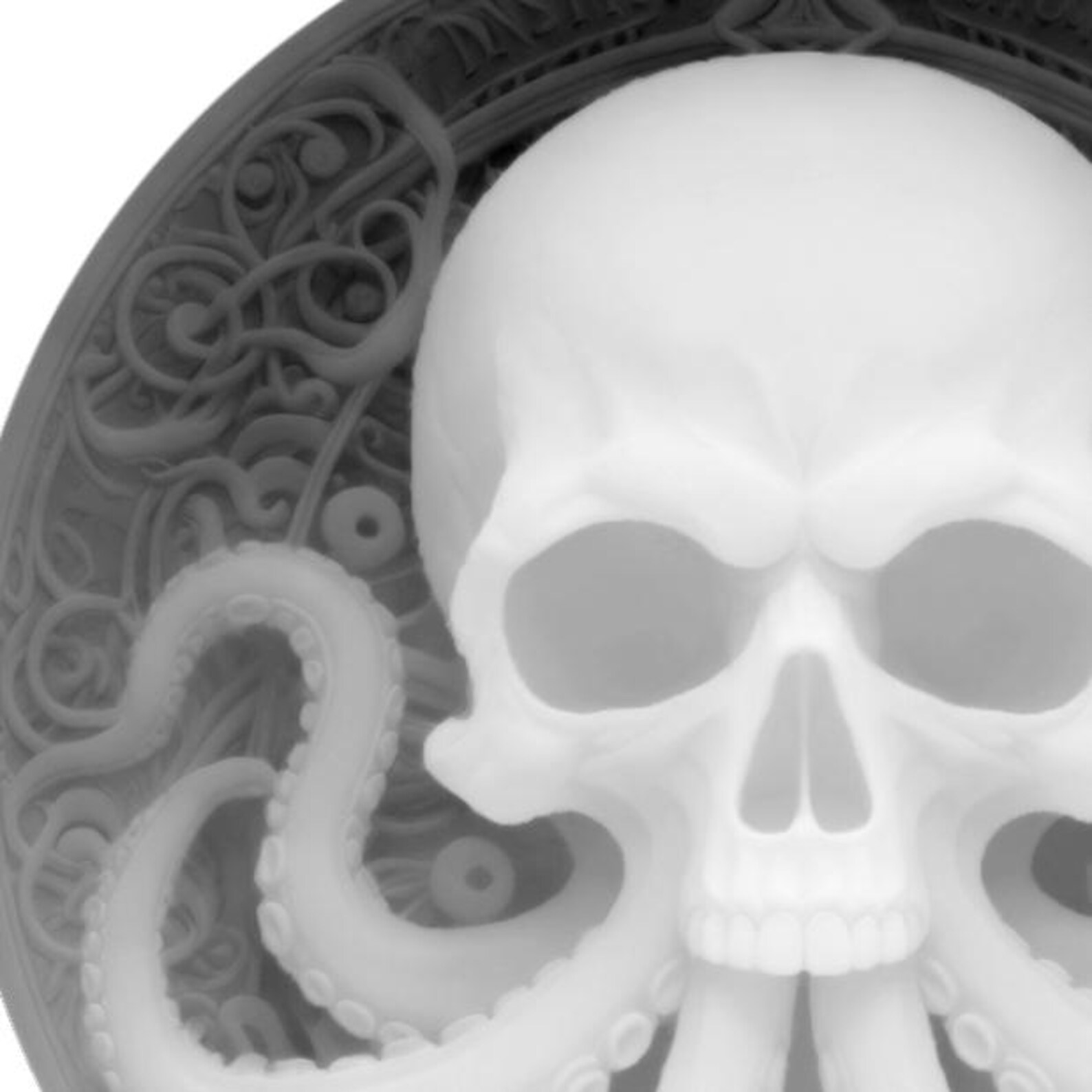 Skull & Octopus 3d Laser Engraving File With Tentacles | Digital ...