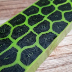Green Roll Pattern Micarta Block for Knife Handle Scales Unique ...