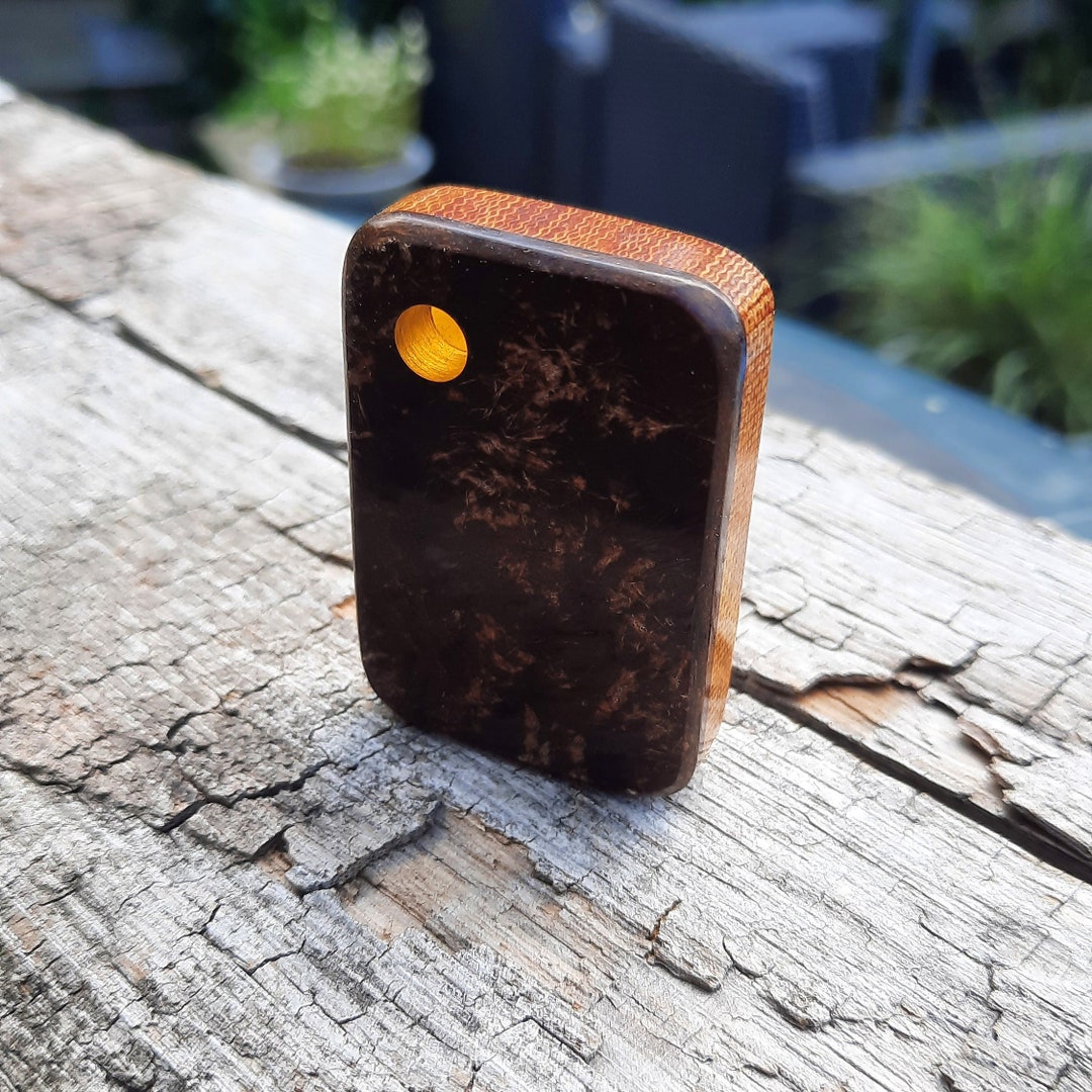 Unique Edc Worry Stone in WW2 Rag Micarta With Crosscut Vintage Micarta ...