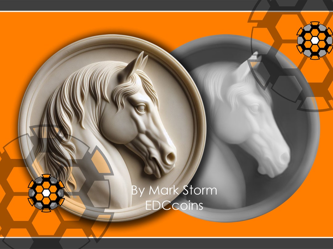 Lightburn 3d Laser Engraving Horse Head Portrait | Digital Coin File of ...