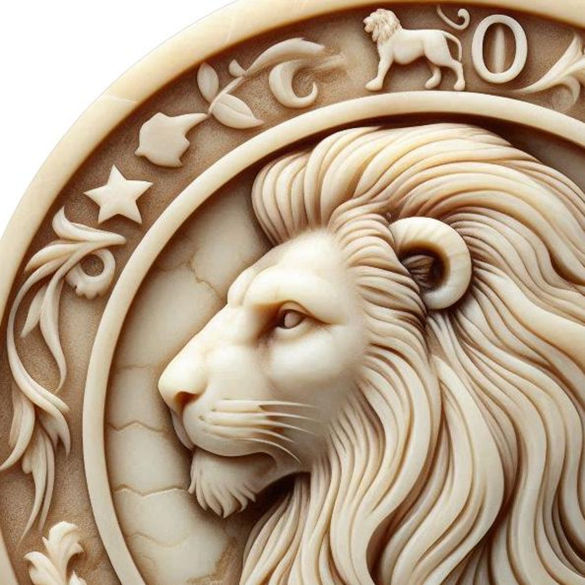 Zodiac Sign Leo Design for 3d Laser Engraving With Height Map ...