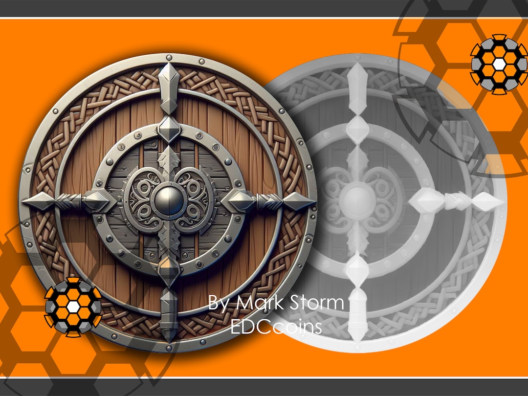 Heightmap for Lightburn 3d Engraving File | Vikings Game Shield Design ...