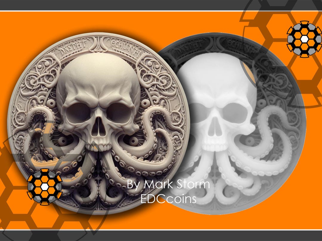 Skull & Octopus 3d Laser Engraving File With Tentacles | Digital ...