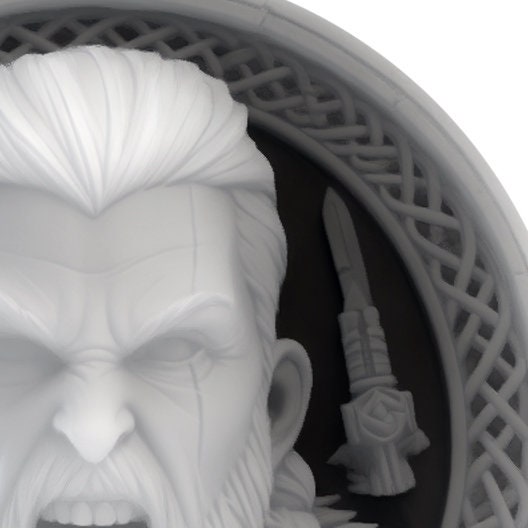 Lightburn Heightmap of an Angry Viking Screaming | Deep 3d Laser ...