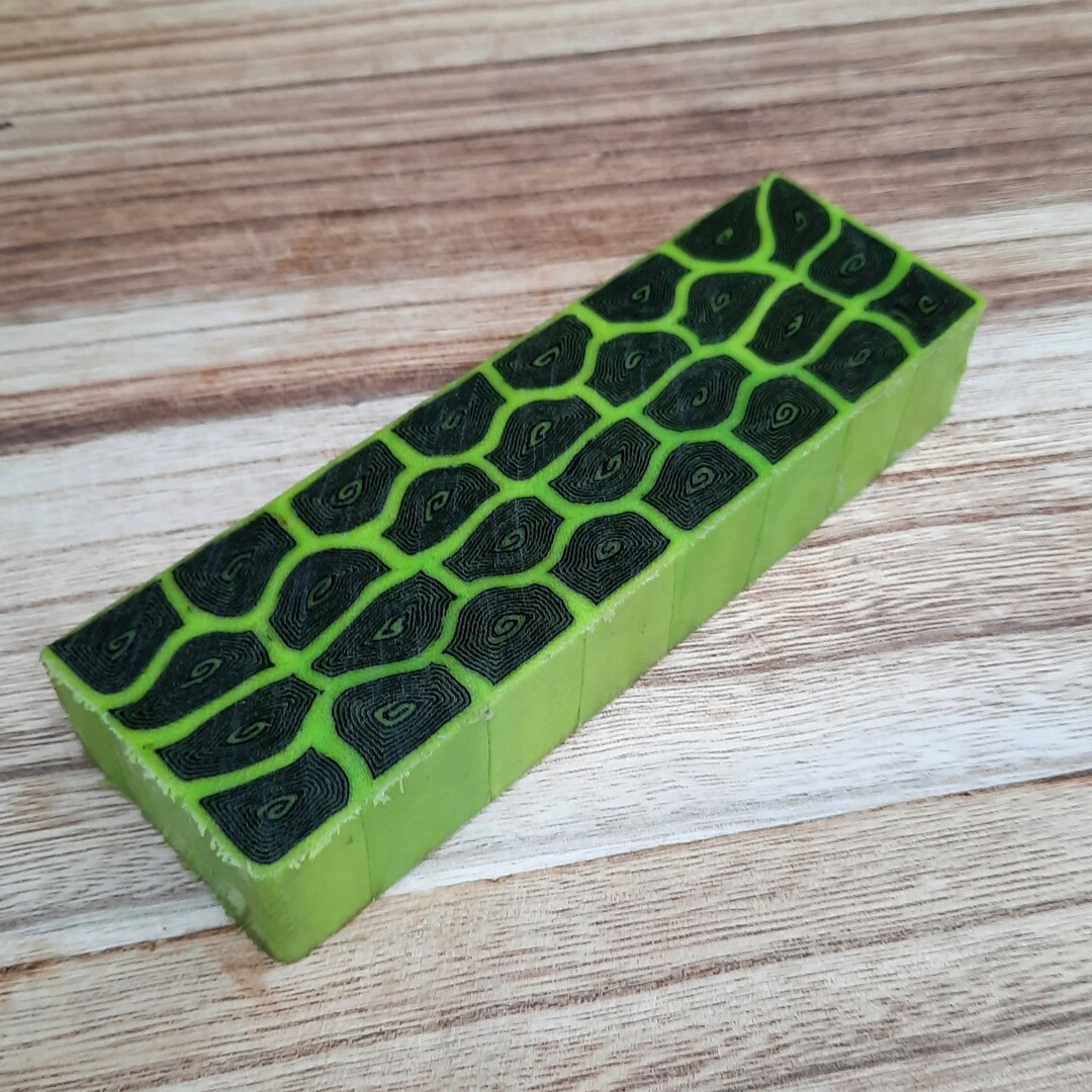 Green Roll Pattern Micarta Block for Knife Handle Scales Unique ...