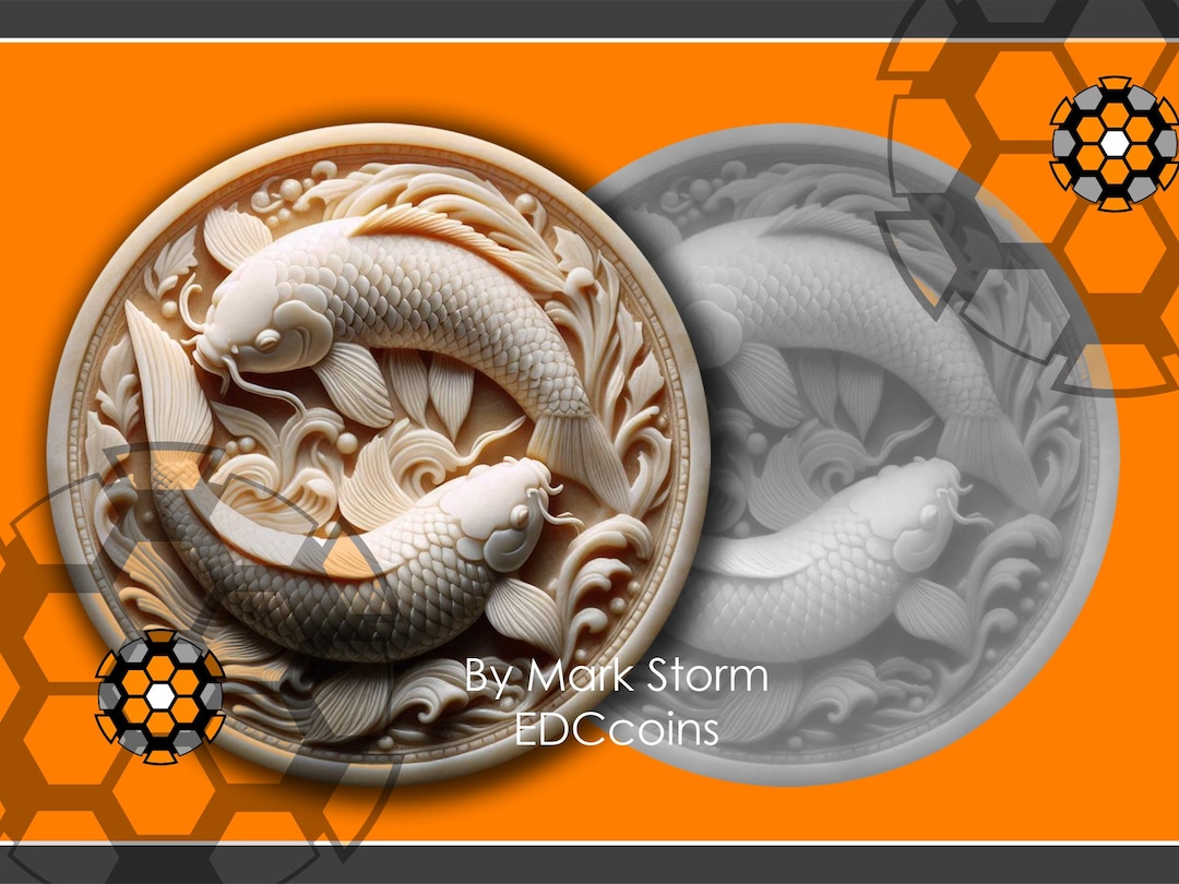 Japanese Koi Fish for 3d Laser Engraving With Height Map | Digital ...