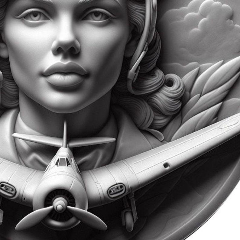 WW2 Stewardess Heightmap for 3d Fiber Laser Engraving | Downloadable ...
