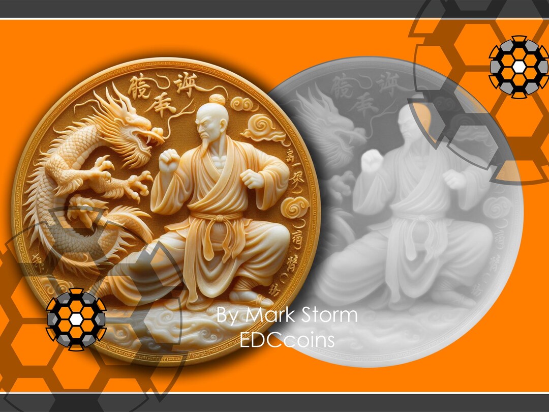 Martial Arts 3d Coin PNG File for Fiber Laser Engraving | Digital ...