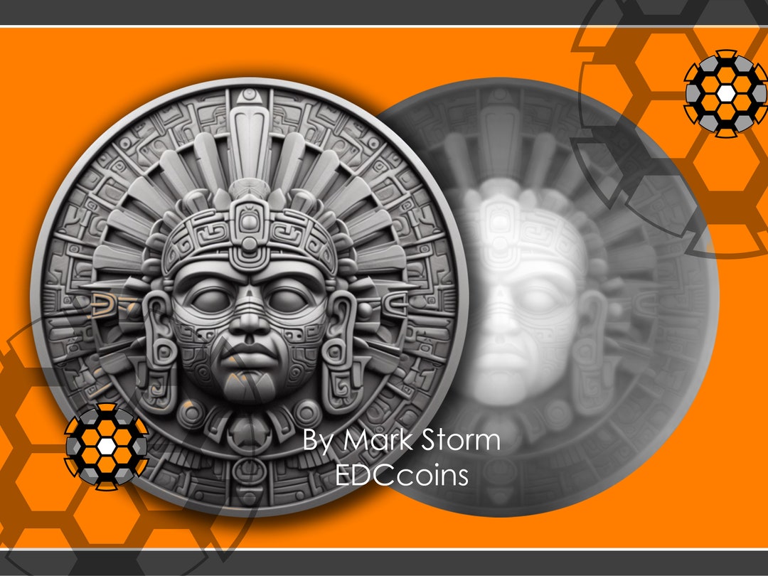 Maya Coin Design for 3d Laser Engraving With Height Map | Mexican ...