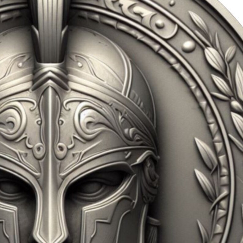 Spartan Helmet Height Map for 3d Laser Engraving | Coin File of a ...