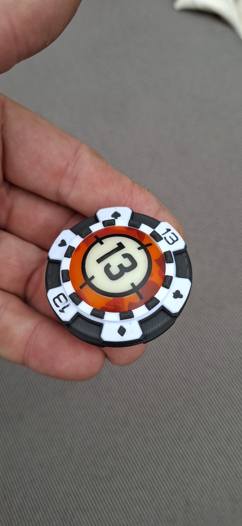 Poker Chip Rotating Slider With Original Orange Nr13 Billiard Ball ...