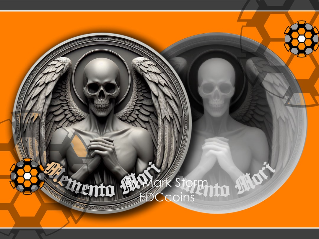Memento Mori Digital 3d Coin Design for Lightburn | Mortality | Carpe ...