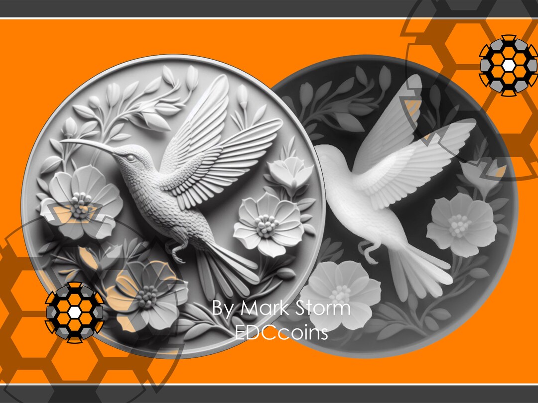 Height Map for 3d Hummingbird Floral Design Fiber Laser Engraving ...