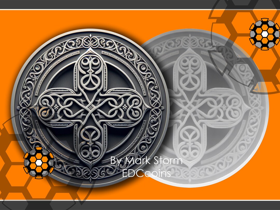Celtic Knotwork Coin for 3d Laser Engraving With Height Map | Knotted ...