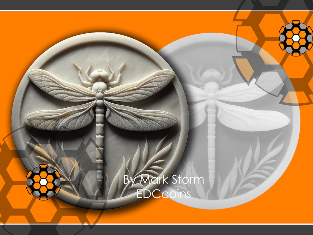 Dragonfly Design for 3d Laser Engraving With Downloadable Height Map ...