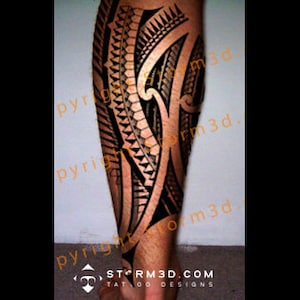 Versatile Shaded Tattoo in Tribal Polynesian Patterns and Shading. High ...
