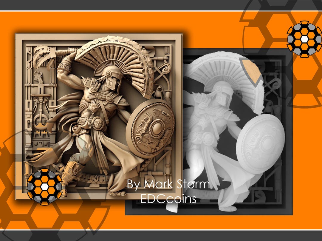 3d Laser Engraving File of an Aztec Warrior | Digital Heightmap for ...