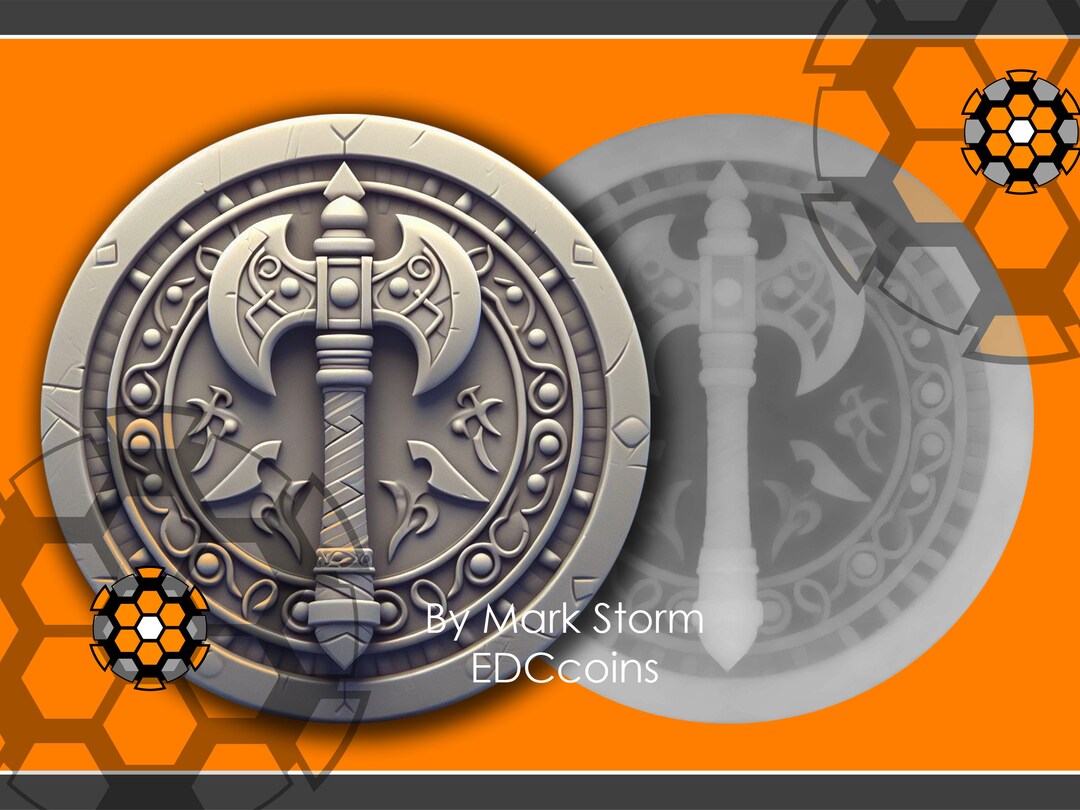 Viking Coin Design for 3d Laser Engraving With Height Map ...