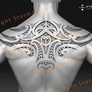 Upperback Maori Wings Tattoo, High Quality Downloadable PDF & JPG ...