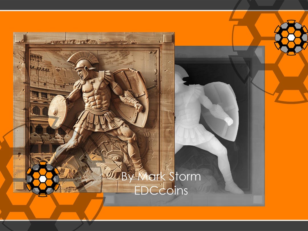 Roman Gladiator Heightmap for Lightburn 3d Laser Engraving | Digital ...