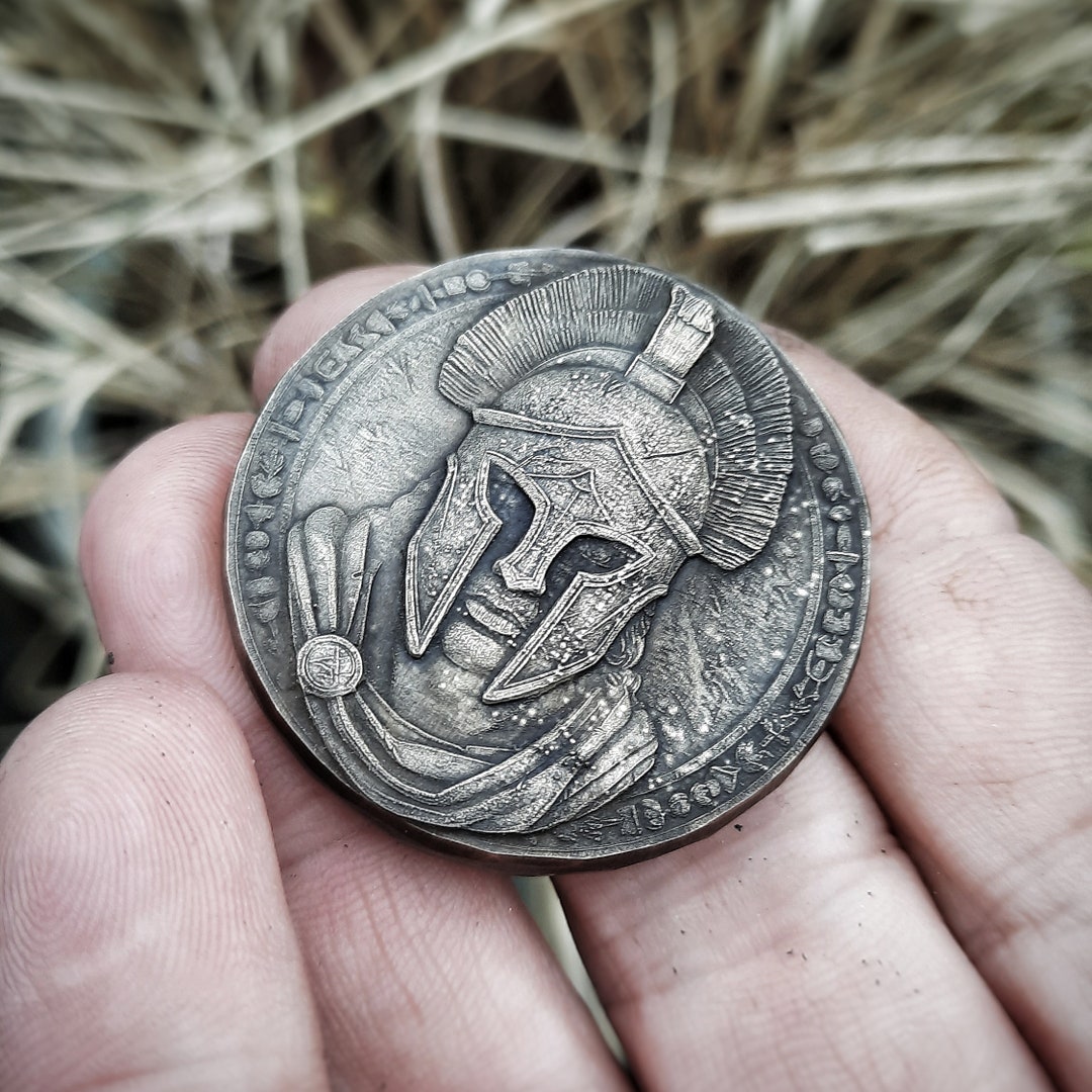 Gladiator Edc Worry Coin With 3d Laser Engraving | Brass Coin of a ...
