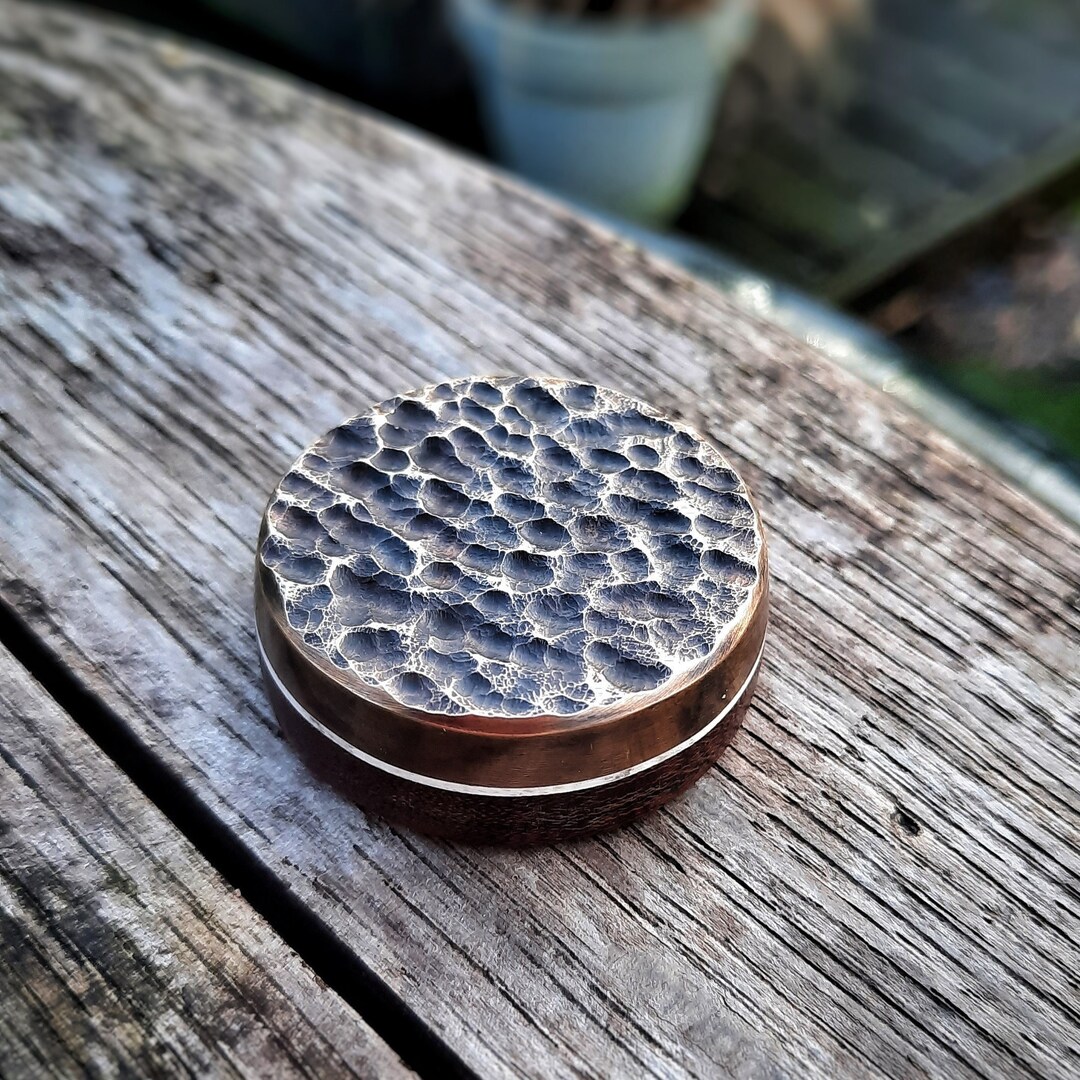 Aged Brass Edc Fidget Coin With Rare Single Line Vintage Micarta EDC ...