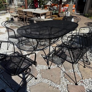 Vintage O W Lee Wrought Iron Patio Set, Acorn and Leaf Pattern, Oval ...