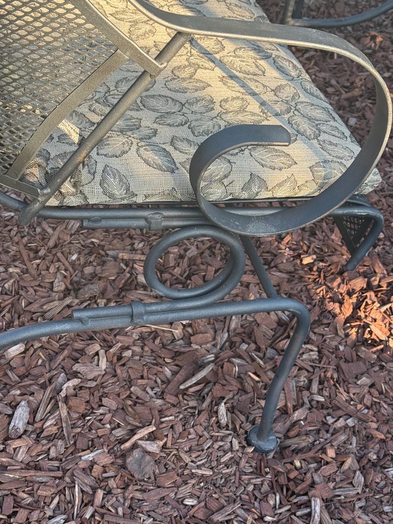 Vintage Wrought Iron Patio Furniture by Meadowcraft , Oval Table & 6 ...