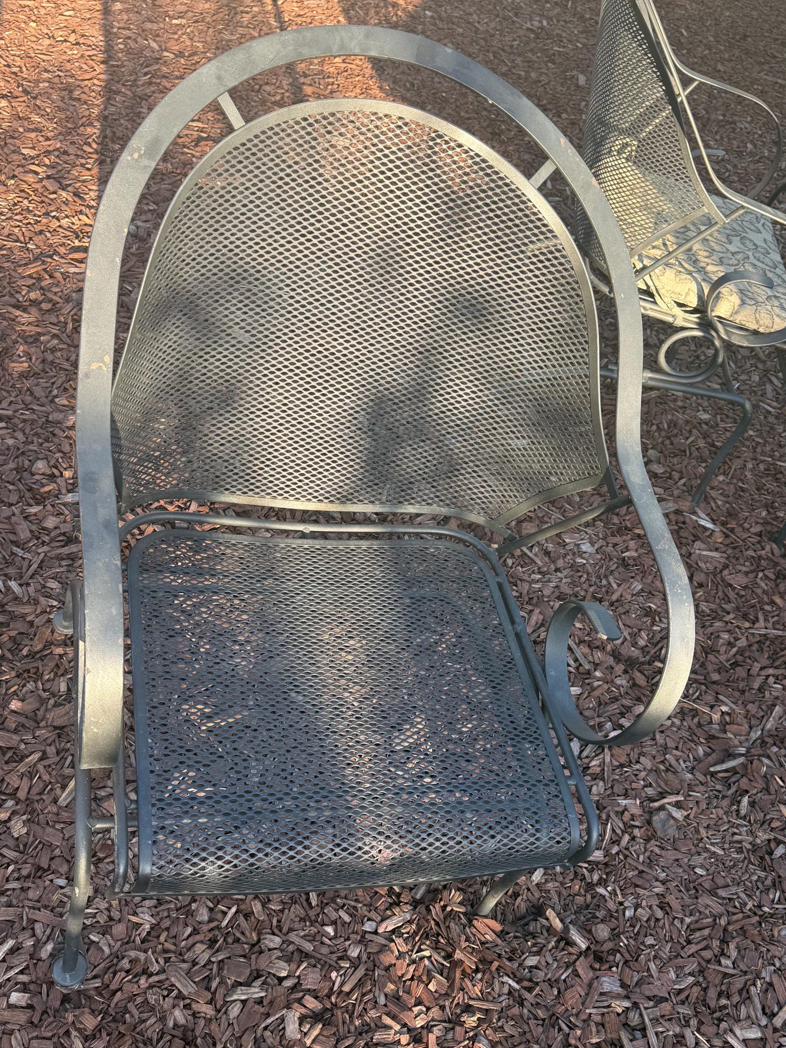 Vintage Wrought Iron Patio Furniture by Meadowcraft , Oval Table & 6 ...