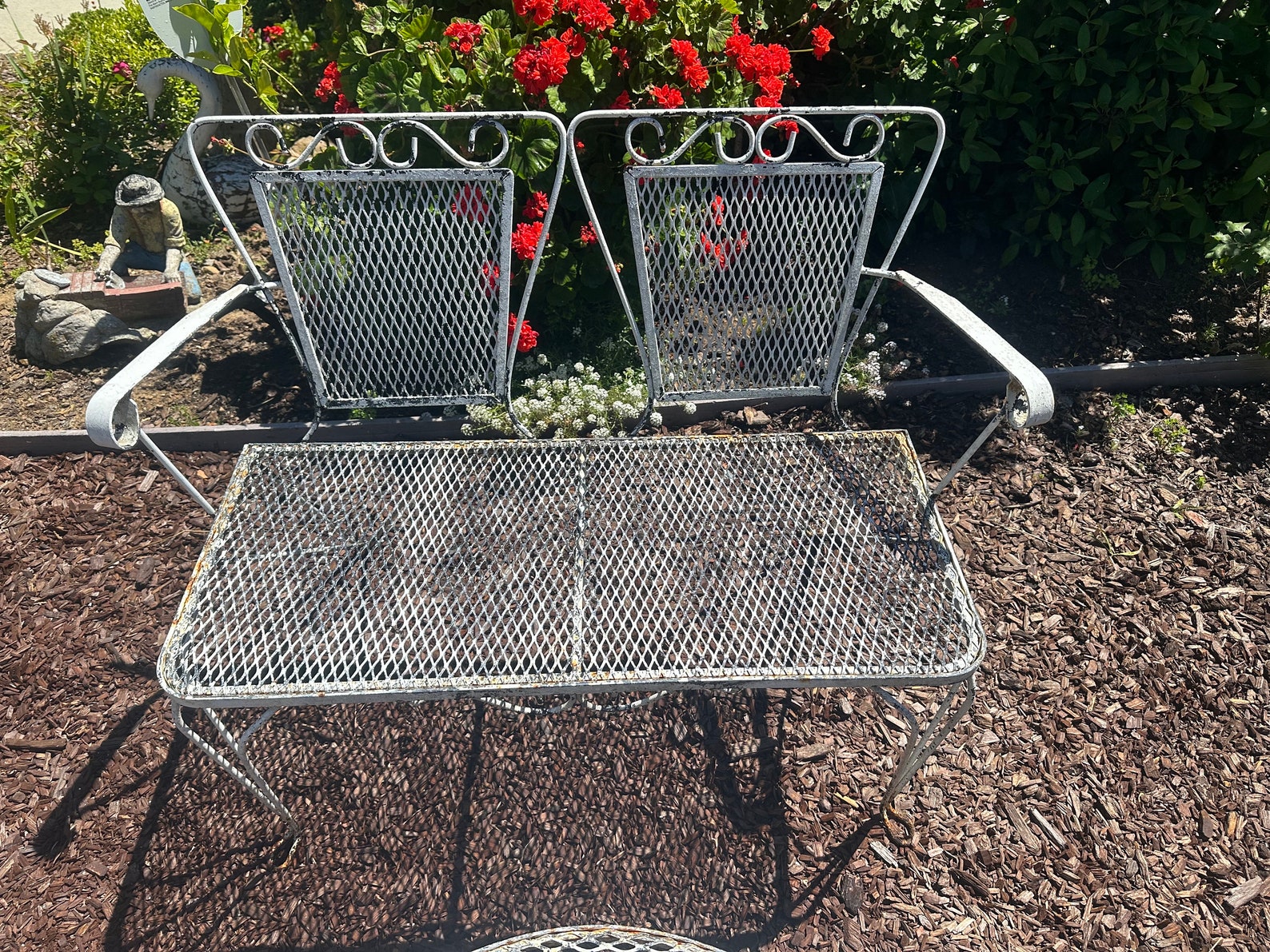 Vintage Patio Set by Woodard, Wrought Iron, Conversation Set, Love Seat ...
