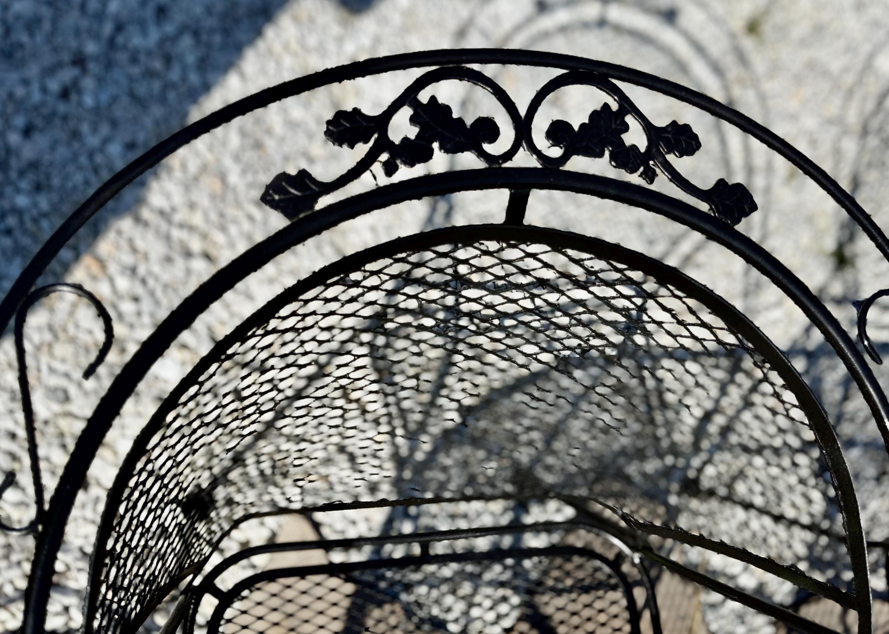 Vintage O W Lee Wrought Iron Patio Set, Acorn and Leaf Pattern, Oval ...