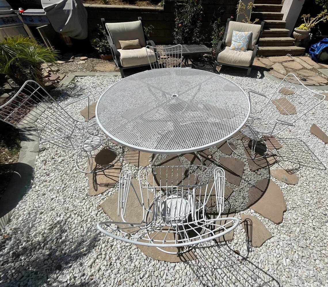 Homecrest Vintage Patio Set, Table and 4 Chairs Only, Wired Chairs and ...