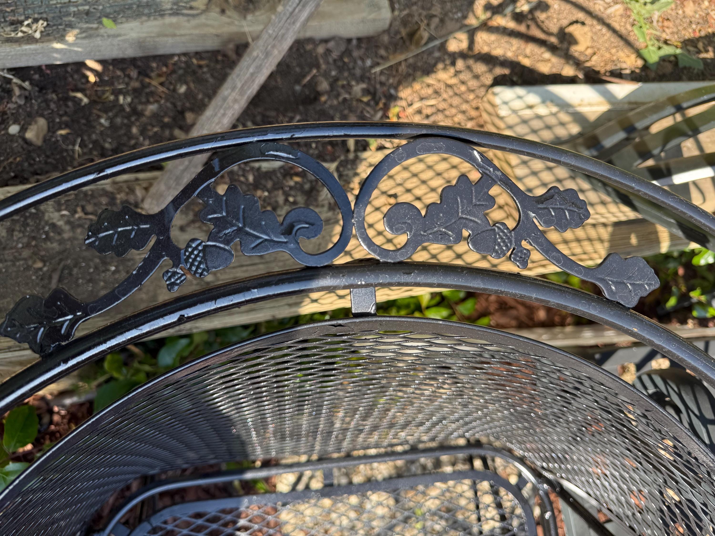 Vintage O W Lee Wrought Iron Patio Set, Acorn and Leaf Pattern, Oval ...