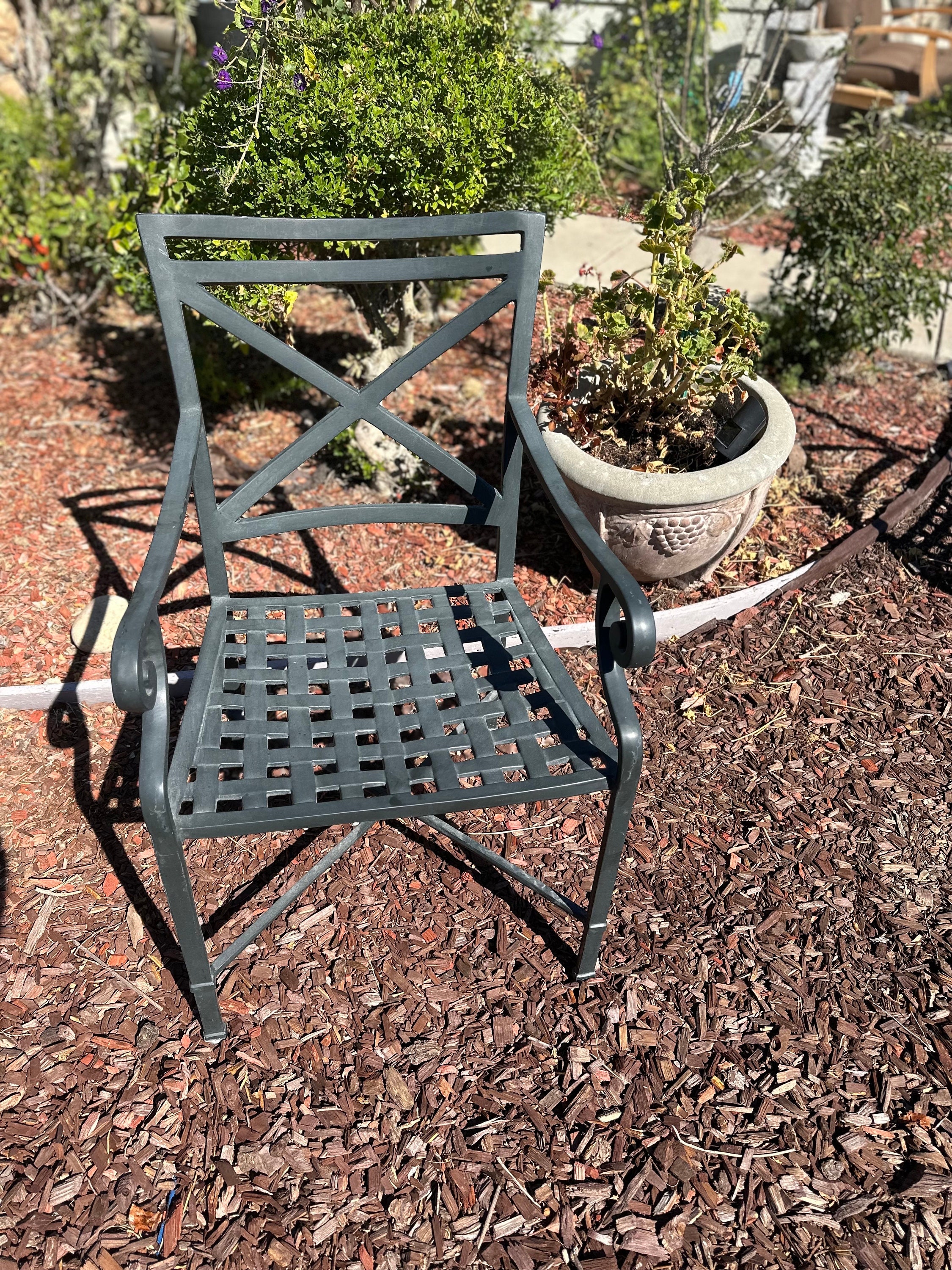 Woodard Patio Set, Contemporary Design Set,, Made of Cast Aluminum, 5 ...