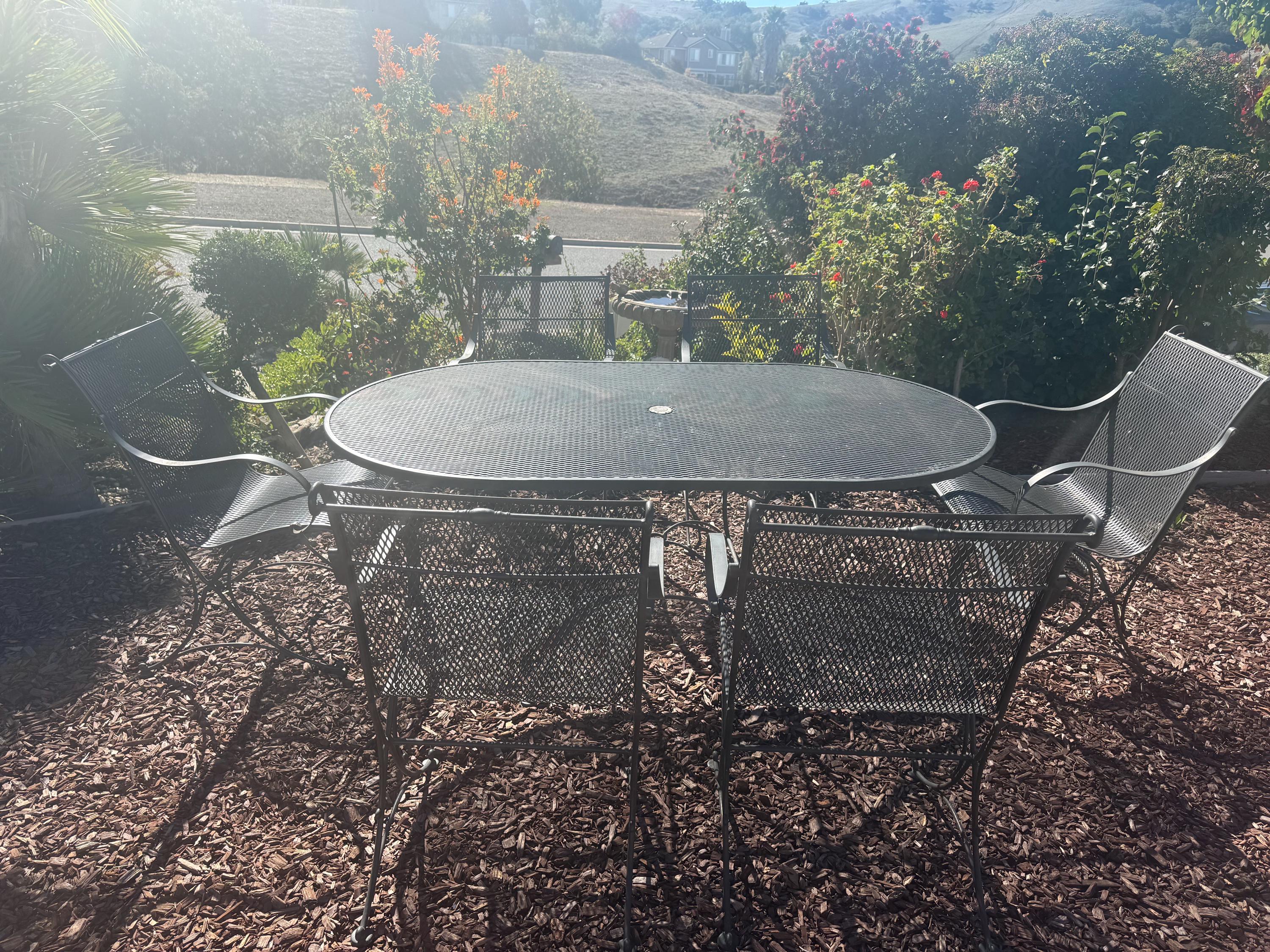 Vintage Wrought Iron Patio Set by Russell Woodard, Made of Wrought Iron ...