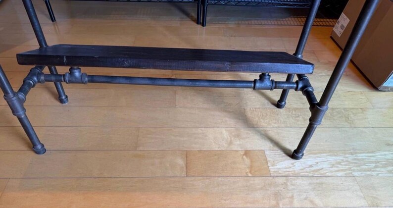 Rustic Industrial Pipe Table With Live Edge Wood for Living Room ...