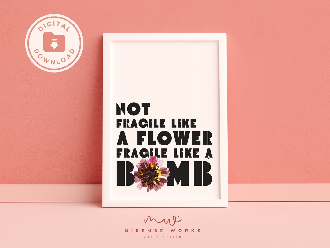 Printable Flower Bomb Art Print Pink Gerbera Floral Art Print Digital ...