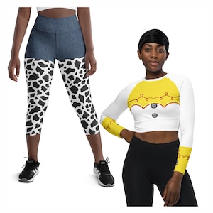Cowgirl Costume Jessie Toy Cosplay Halloween Long Sleeve Crop Top Dance ...