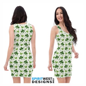 Shamrock Clover Dress St Patrick's Day Leprechaun Skater Dress Fitted ...