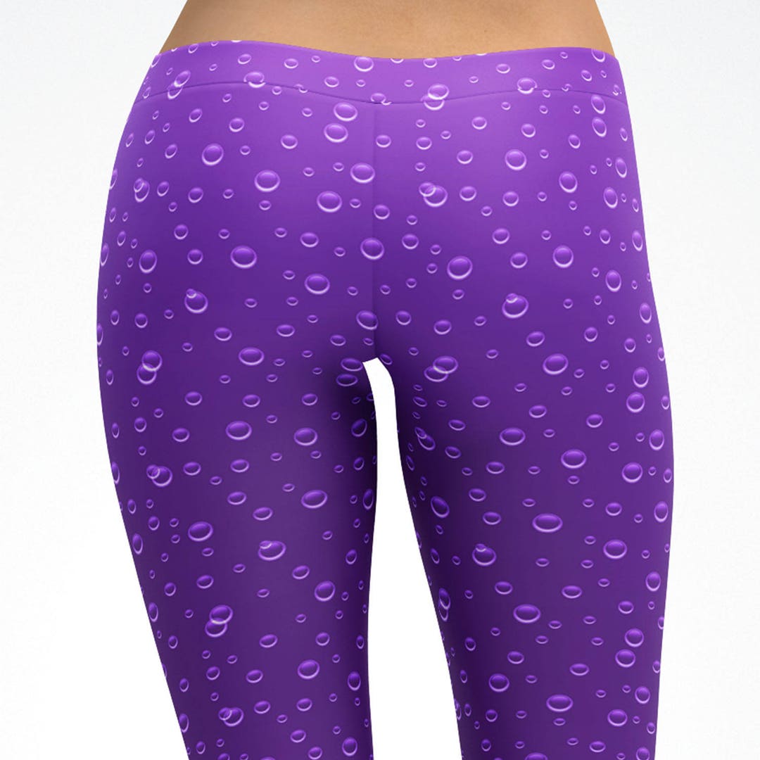 Purple Soda Pop Bubbles Leggings Halloween Cosplay Cola Plus Size Yoga ...