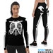 Skeleton Halloween Costume Cosplay Running Trick or Treat Woman's Bone ...