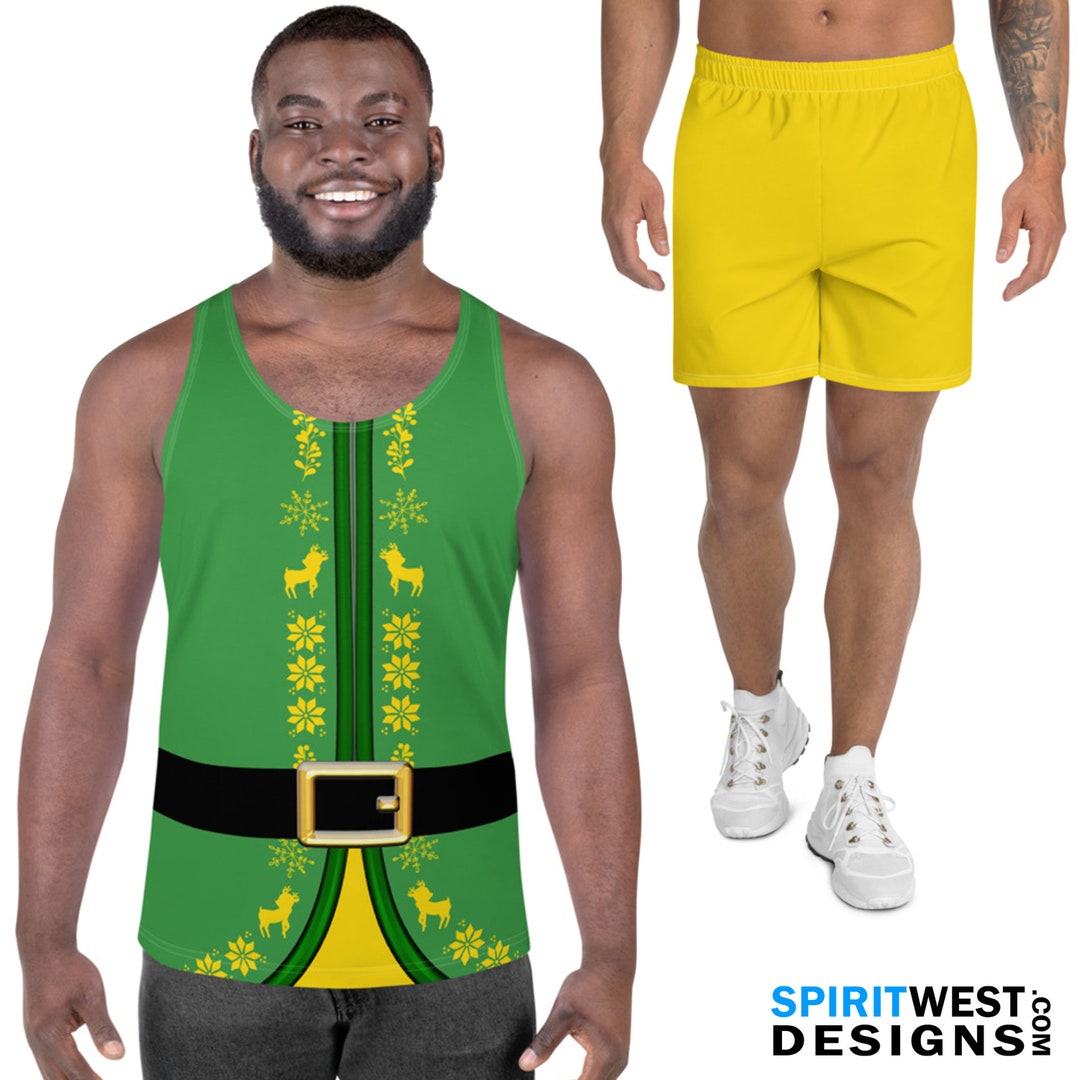 Elf Costume Men's Christmas Santa's Buddy Elf Helper Cosplay Holiday ...