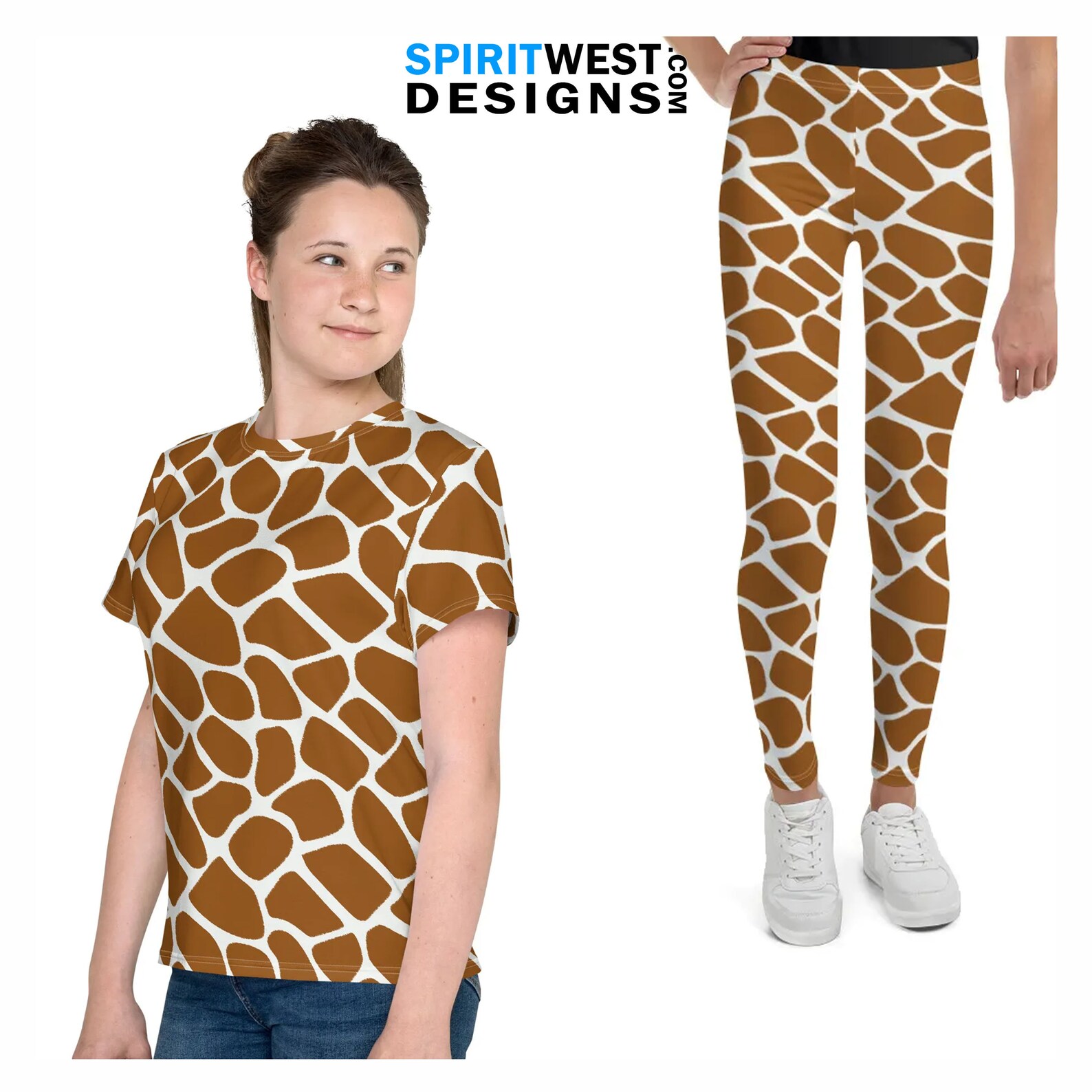 Giraffe Costume Spotted Animal Print Safari Dress up Cosplay Halloween ...