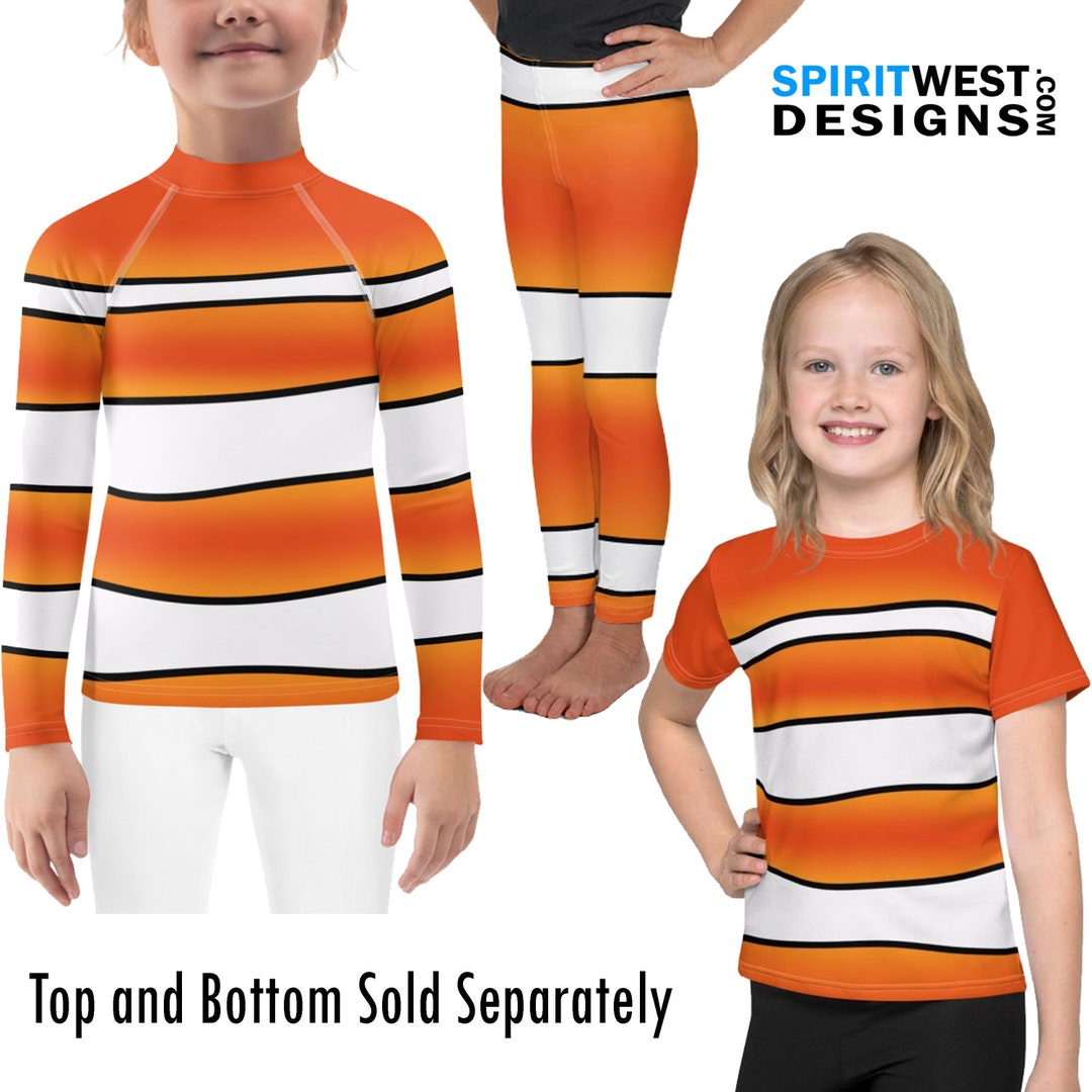 Clownfish Costume Kid's Fish Cosplay Halloween Orange White Stripes ...