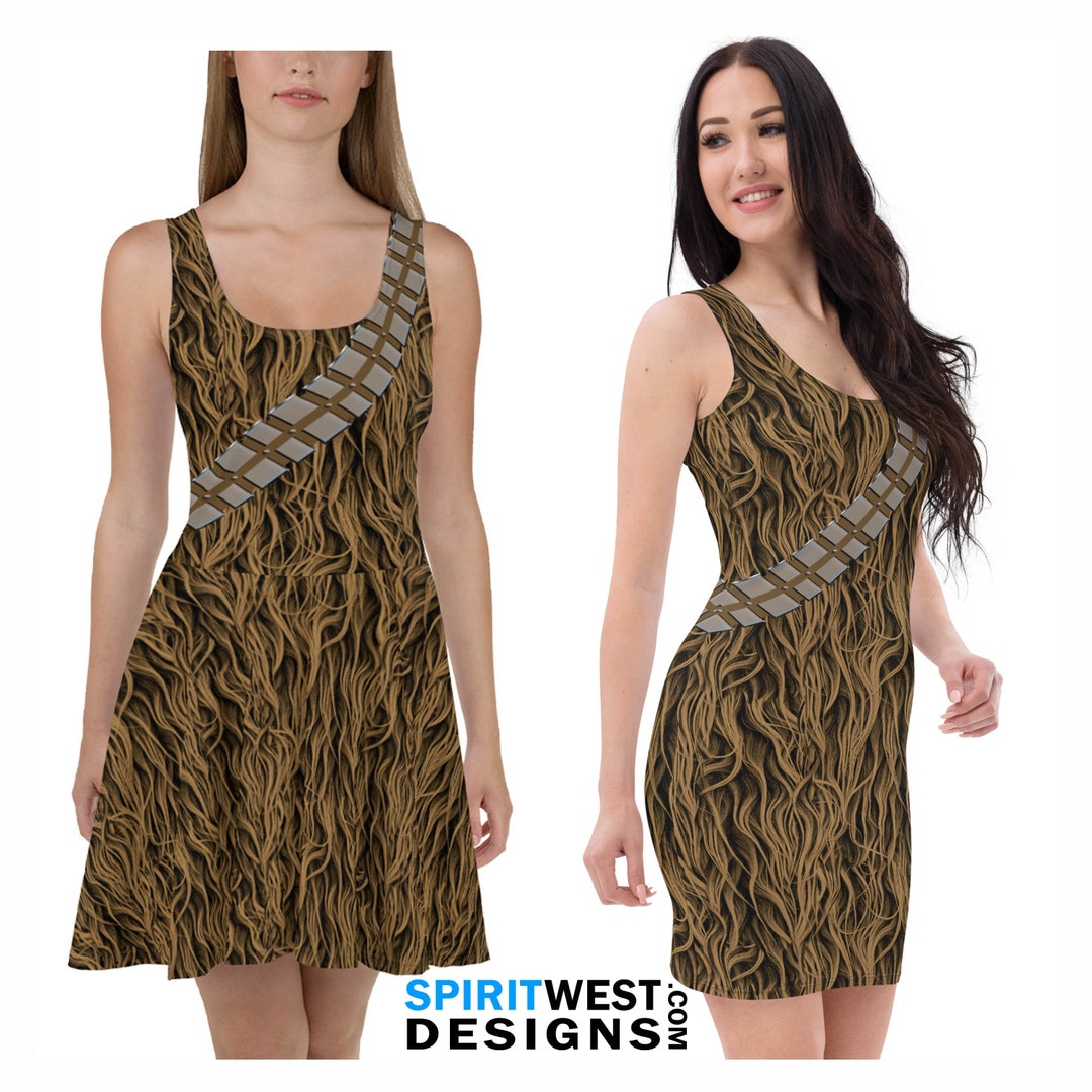 Chewbacca Costume Skater Dress Fitted Bodycon Dress | Chewie Furry ...